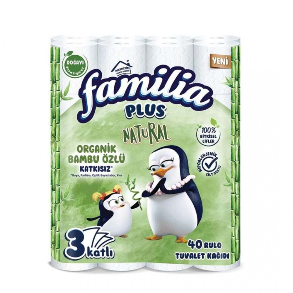 FAMİLİA PLUS NATURAL TUVALET KAĞIDI 40 RULO ORGANIC BAMBU - 8690536026166