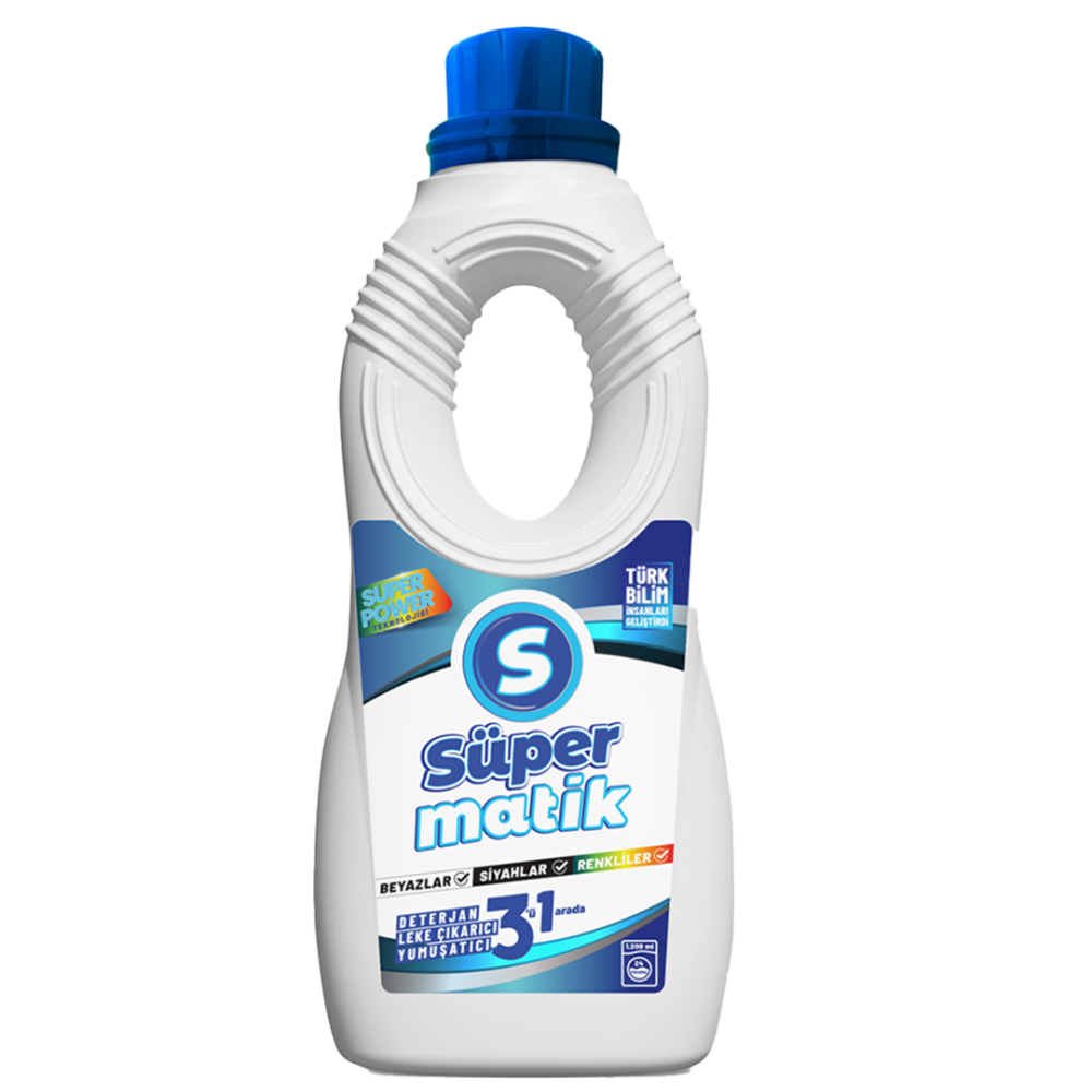 SÜPER MATİK 3Ü1 ARADA SIVI ÇAMAŞIR DETERJANI 1500ML 30 YIKAMA ...